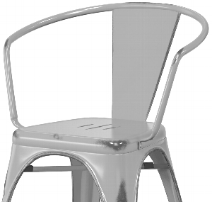 Lancaster Table & Seating Alloy Series Distressed Silver Outdoor Arm Chair