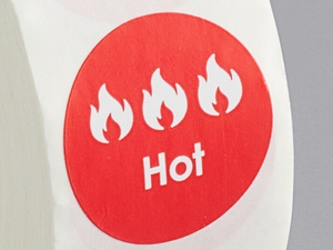 Point Plus Hot Permanent 1" Red Label - 1000/Roll
