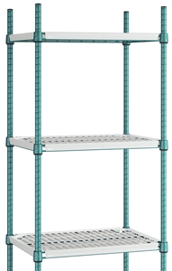 Regency+ 18" x 36" Green Epoxy Polymer Drop Mat 4-Shelf Kit with 64 ...