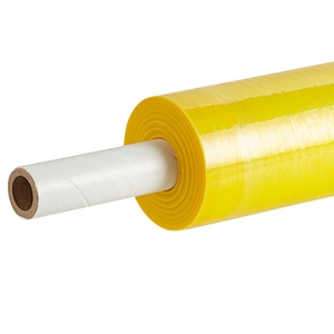 Lavex 20" x 1000' 80 Gauge Yellow Tint Stretch Wrap / Hand Film - 4/Case