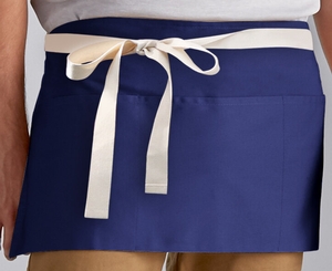 Choice Royal Blue Poly-Cotton Waist Apron with Natural Webbing and 3 ...