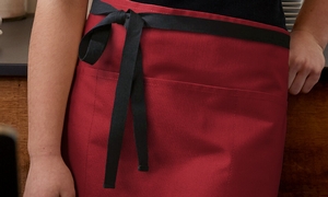Choice Red Poly-Cotton Waist Apron with Black Webbing and 3 Pockets ...