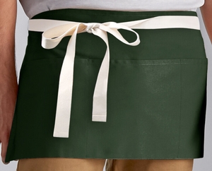 Choice Hunter Green Waist Apron with Natural Webbing and 3 Pockets - 12 ...
