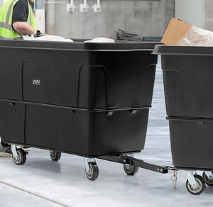 Lavex Industrial 27 Cubic Foot Black Towable Cube Truck (1200 lb. Capacity)