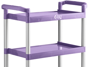 Choice Purple Utility / Bussing Cart with Three Shelves - 32" x 16"