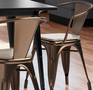 Lancaster Table & Seating Alloy Series Copper Indoor Arm Chair with ...