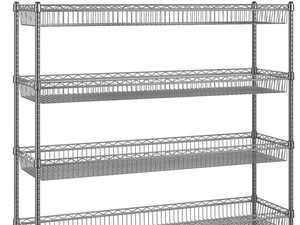 Regency NSF Chrome Stationary 5 Basket Storage Display Stand - 18" x 60 ...