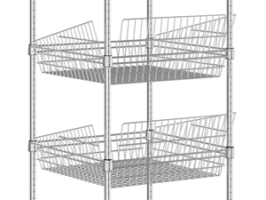 Regency NSF Chrome Stationary 5 Basket Storage Display Stand - 24" x 36 ...