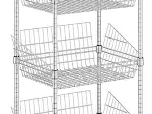 Regency NSF Chrome Stationary 5 Basket Storage Display Stand - 18" x 24 ...