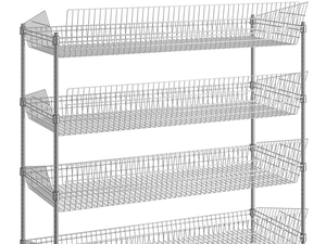 Regency NSF Chrome Stationary 5 Basket Storage Display Stand - 24" x 60 ...