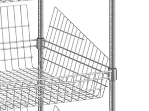 Regency NSF Chrome Stationary 5 Basket Storage Display Stand - 24" x 36 ...