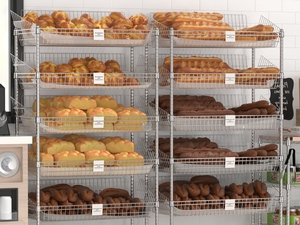 Regency NSF Chrome Stationary 5 Basket Storage Display Stand - 18" x 36 ...