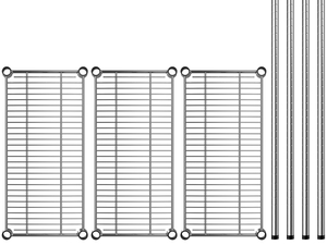 Regency 12" x 24" NSF Stainless Steel 3-Shelf Kit with 34" Posts
