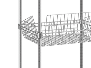 Regency 18" x 24" NSF Chrome 4 Post Basket Kit with 64" Posts and Casters