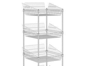 Regency 24" x 36" NSF Chrome 4 Post Basket Kit with 64" Posts and Casters