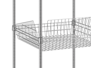 Regency 24" x 24" NSF Chrome 4 Post Basket Kit with 64" Posts and Casters
