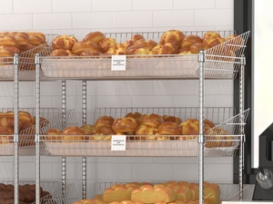 Regency 24" x 36" NSF Chrome 4 Post Basket Kit with 64" Posts and Casters