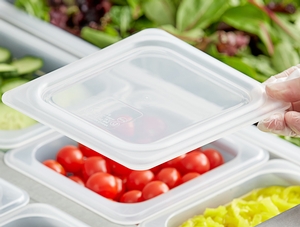 Vigor 1/6 Size Translucent Polypropylene Secure Sealing Lid