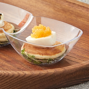 Visions 3-Compartment Clear Plastic Mini Tray - 10/Pack