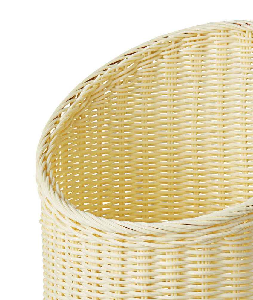 Acopa Weave 10" x 17" Round Natural Woven Plastic Rattan Basket