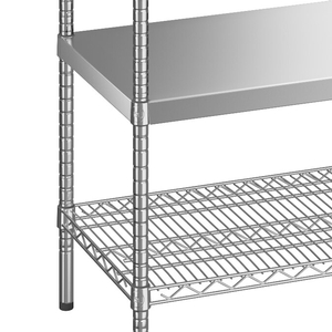 Regency 18" x 36" x 64" Chrome Baker's Rack Wire Shelf and Solid ...