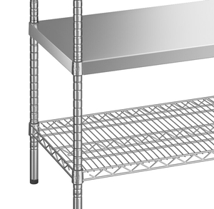 Regency 18" x 24" x 64" Chrome Baker's Rack Wire Shelf and Solid ...