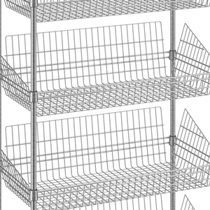 Regency 18" x 36" x 74" NSF Chrome Stationary 5 Basket Retail Storage ...