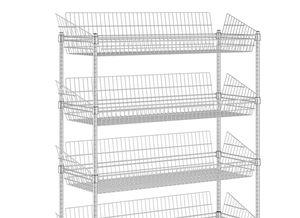Regency 18" x 36" x 74" NSF Chrome Stationary 5 Basket Retail Storage ...