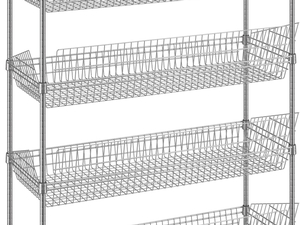 Regency 18" x 48" x 74" NSF Chrome Stationary 5 Basket Retail Storage ...