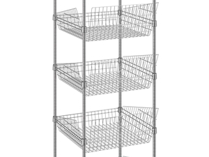 Regency 24" x 24" x 74" NSF Chrome Stationary 5 Basket Retail Storage ...