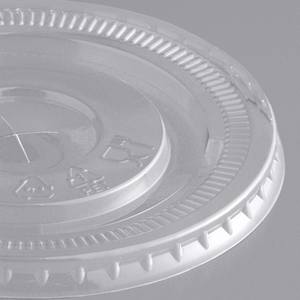 Choice Clear Plastic Flat Lid with Straw Slot 42 oz. - 50/Pack