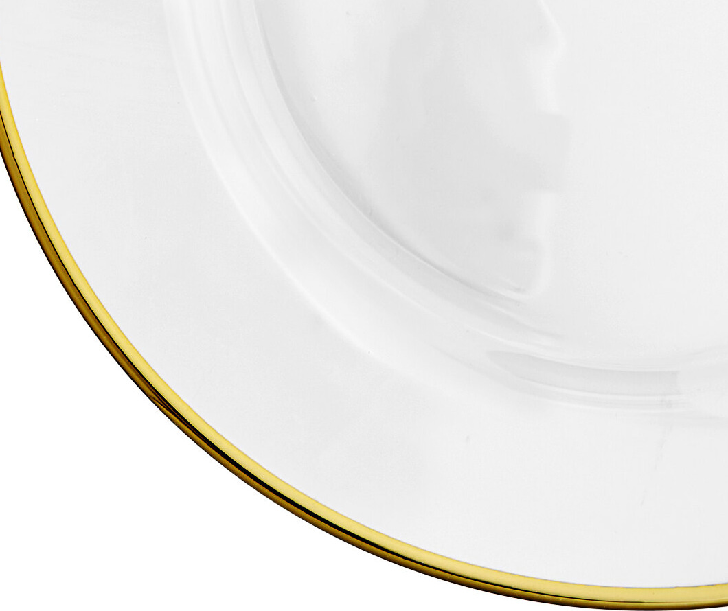 Acopa 13" Round Gold Rim Glass Charger Plate - 12/Case