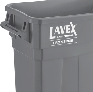 Lavex Pro 23 Gallon Gray Slim Rectangular Trash Can