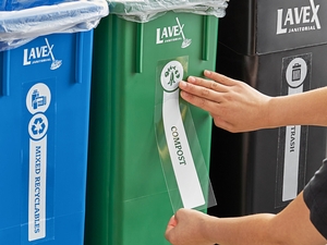 Lavex Waste Stream Label Kit with 10 1/2" x 2 13/16" Labels