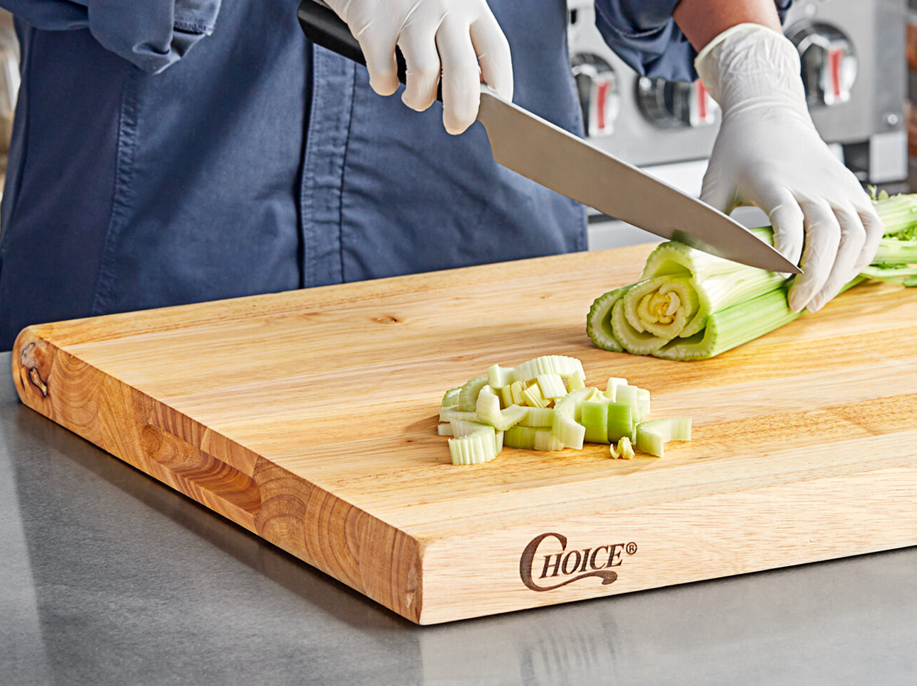 Choice 24" x 18" x 1 3/4" Wood Cutting Board with Rounded Edges