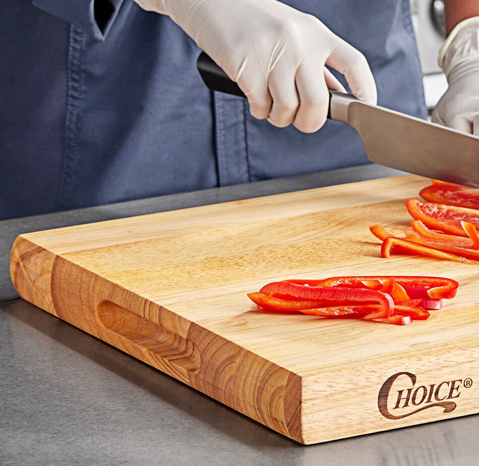 Choice 20" x 15" x 1 3/4" Wood Cutting Board with Rounded Edges
