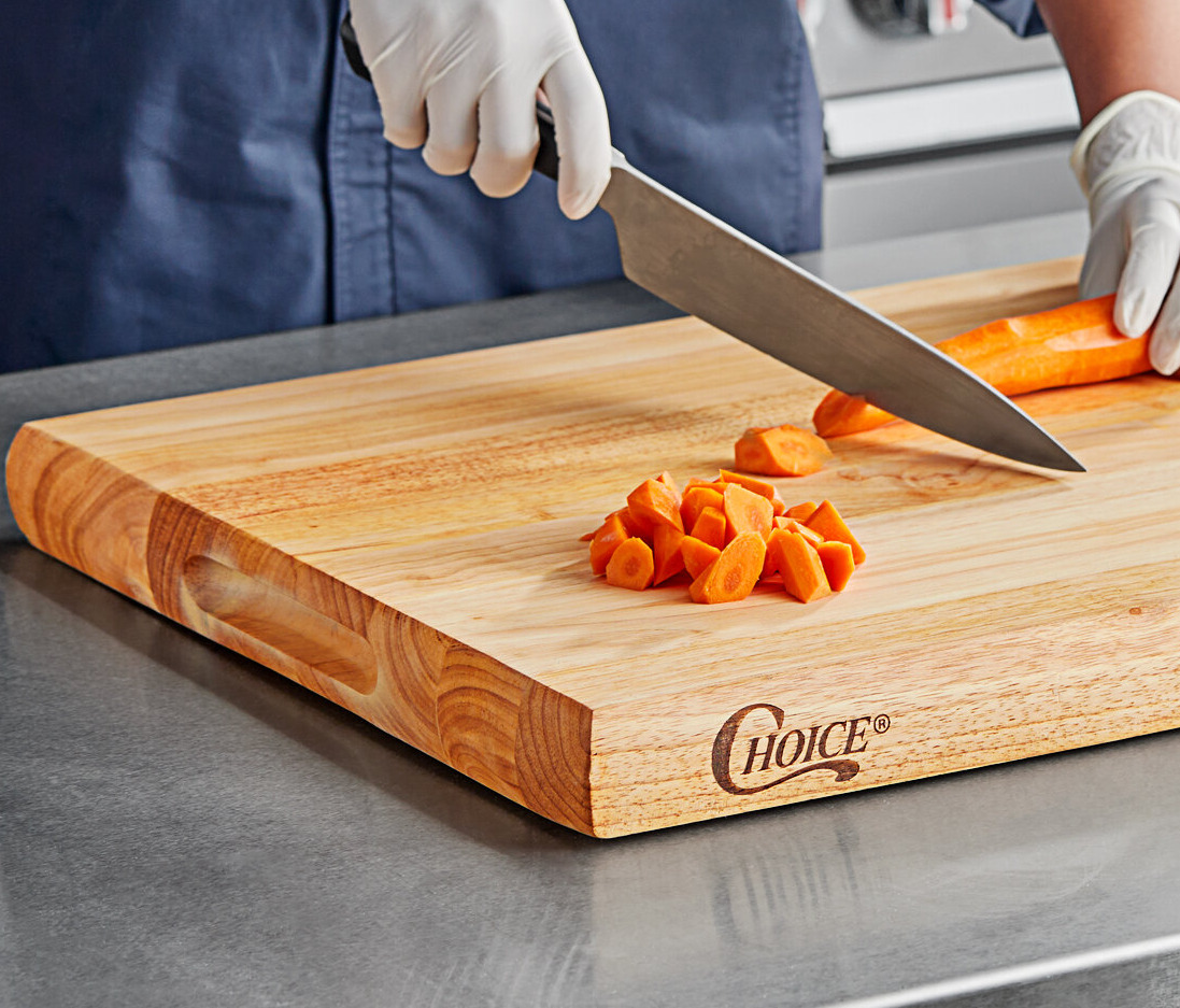 Choice 24" x 16" x 1 3/4" Wood Cutting Board with Rounded Edges