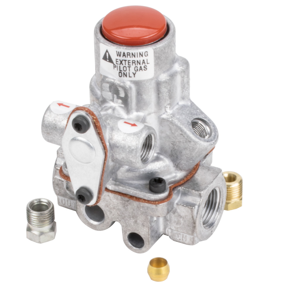 Natural Gas / Liquid Propane Gas Safety Valve - 3/8" Gas In / Out, 3/16 ...