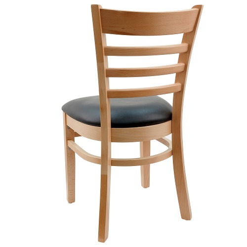 Lancaster Table & Seating Natural Finish Wooden Ladder Back Chair with ...