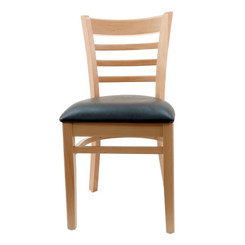 Lancaster Table & Seating Natural Finish Wood Ladder Back Chair with ...