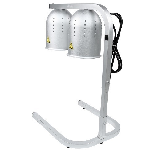 Avantco W62 Aluminum Free Standing Heat Lamp with 2 Bulbs - 120V, 500W