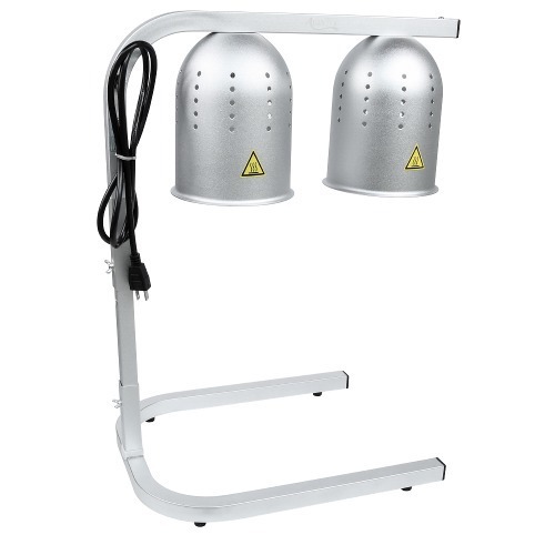 Avantco W62 Aluminum Free Standing Heat Lamp with 2 Bulbs - 120V, 500W