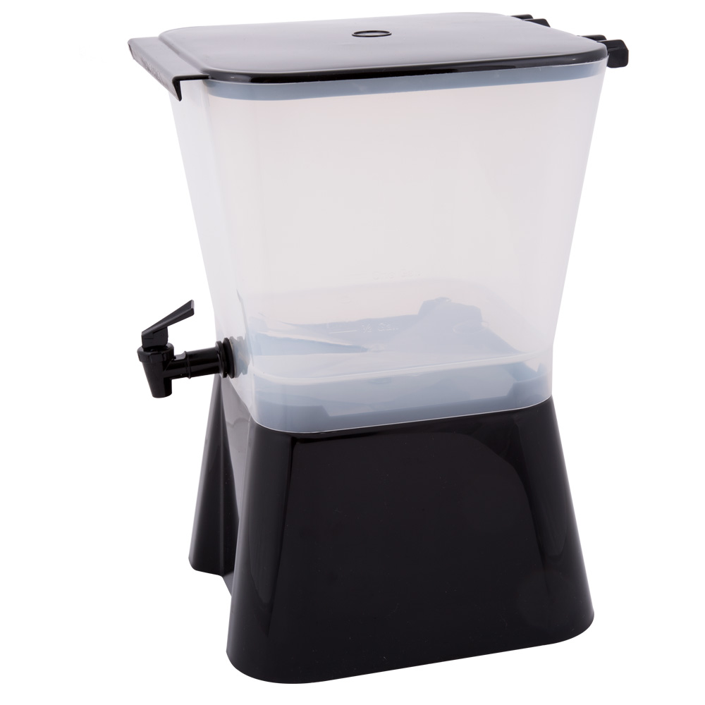 Tablecraft 953 3 Gallon Square Black Beverage / Juice Dispenser