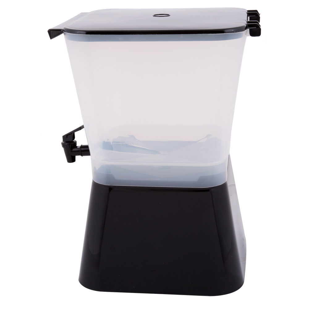 Tablecraft 953 3 Gallon Square Black Beverage / Juice Dispenser