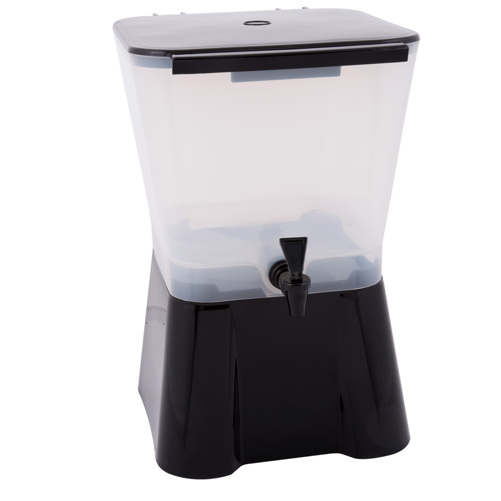 Tablecraft 953 3 Gallon Square Black Beverage / Juice Dispenser