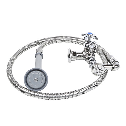 T&S B-0170 Wall Mounted Spray Faucet with 68" Hose, 1.15 GPM Angled ...