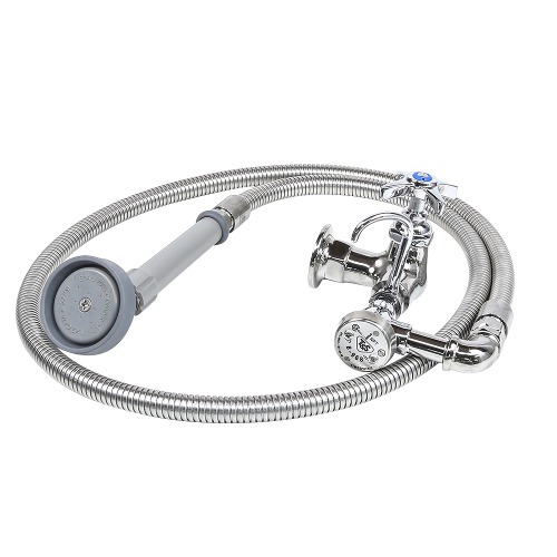 T&S B-0170 Wall Mounted Spray Faucet with 68" Hose, 1.15 GPM Angled ...