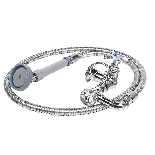 T&S B-0170 Wall Mounted Spray Faucet with 68" Hose, 1.15 GPM Angled ...
