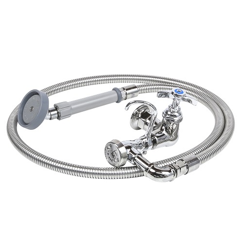 T&S B-0170 Wall Mounted Spray Faucet with 68" Hose, 1.15 GPM Angled ...