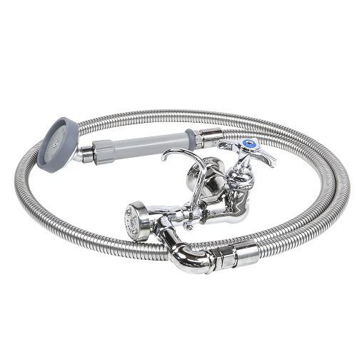 T&S B-0170 Wall Mounted Spray Faucet with 68" Hose, 1.15 GPM Angled ...